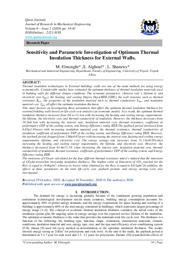 (PDF) Sensitivity and Parametric Investigation of Optimum Thermal ...