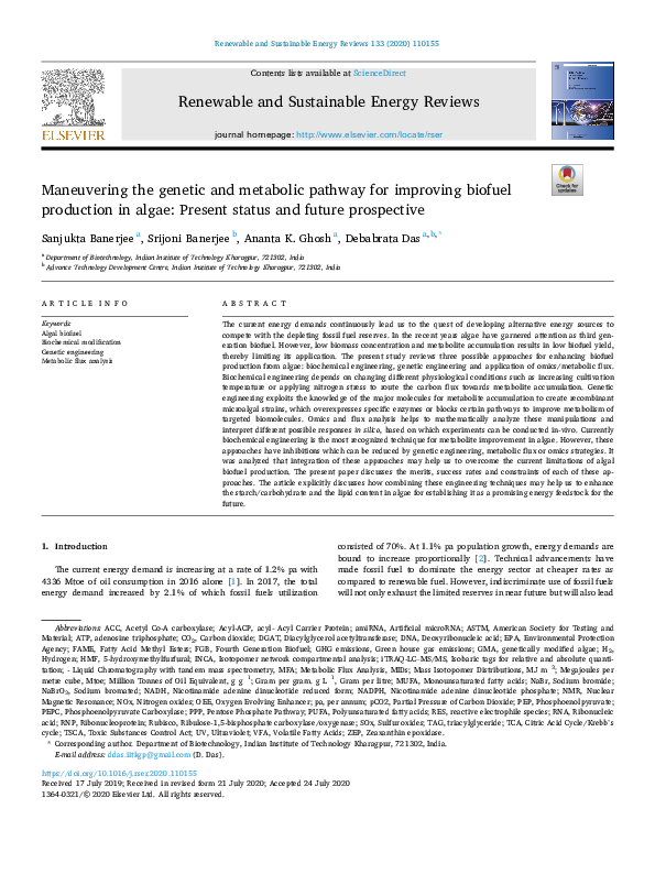 (PDF) Microalgae for urban wastewater treatment and fermentative biohydrogen production | Luisa ...