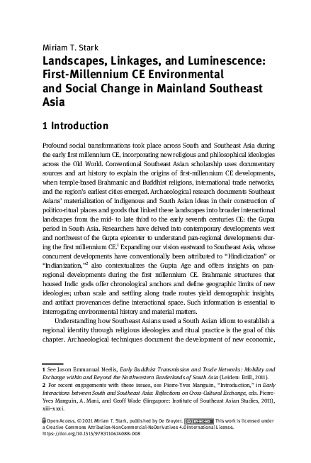 (PDF) Landscapes, Linkages and Luminescence: First-Millennium CE ...