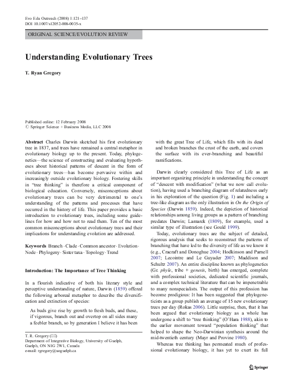 (PDF) Understanding Evolutionary Trees