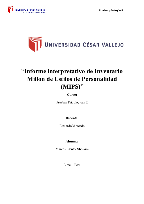 (DOC) "Informe interpretativo de Inventario Millon de Estilos de ...