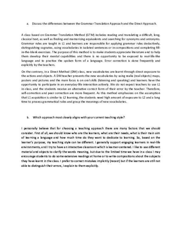 (DOC) Grammar Translation Approach and the Direct Approach