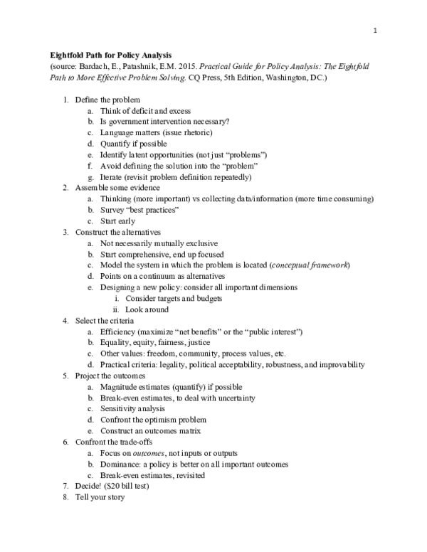 (DOC) Eightfold Path for Policy