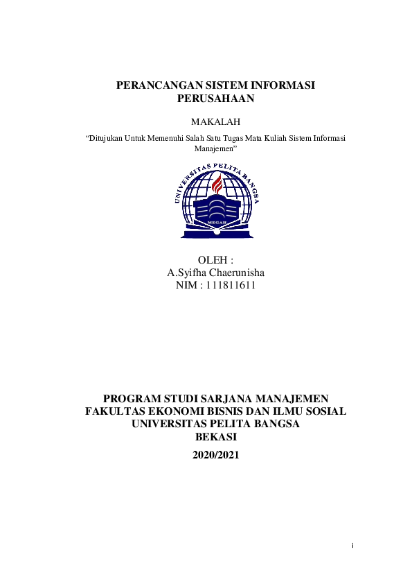 (PDF) PERANCANGAN SISTEM INFORMASI PERUSAHAAN