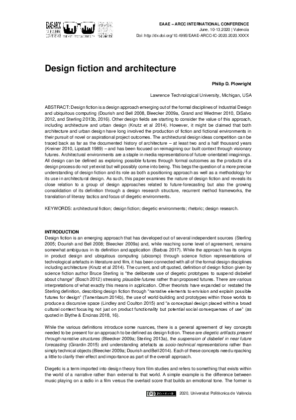 (PDF) Design fiction and architecture