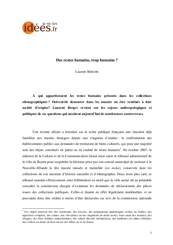 (PDF) 2008 "Des restes humains, trop humains
