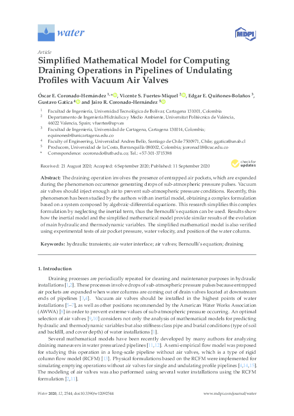 (PDF) Simplified Mathematical Model for Computing Draining Operations ...