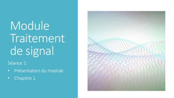 (PDF) Module Traitement de signal