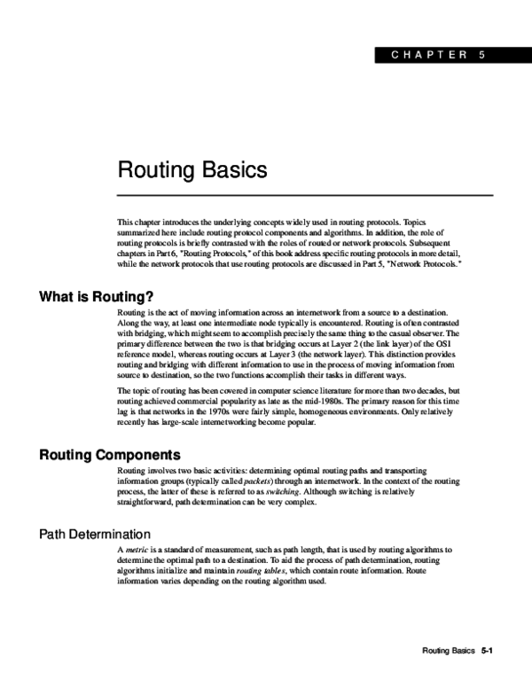 (PDF) Routing Basics What is Routing