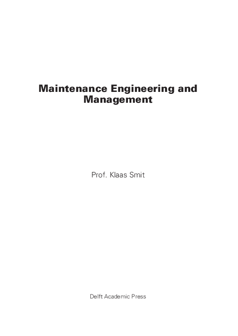 (PDF) Maintenance Engineering and Management