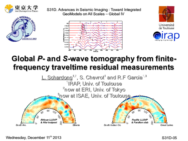 (PDF) Global P- and S-wave tomography from finite-frequency traveltime residual measurements