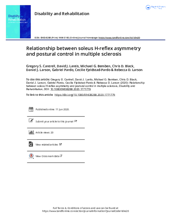 (PDF) Disability and Rehabilitation Relationship between soleus H ...