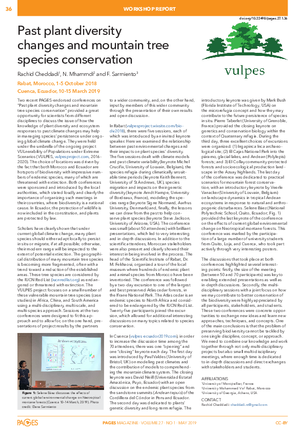 (PDF) Past plant diversity changes and mountain tree species conservation