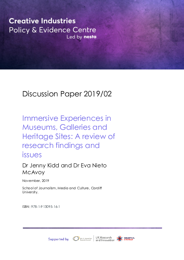 (PDF) Immersive experiences in museums, galleries and heritage sites: a ...