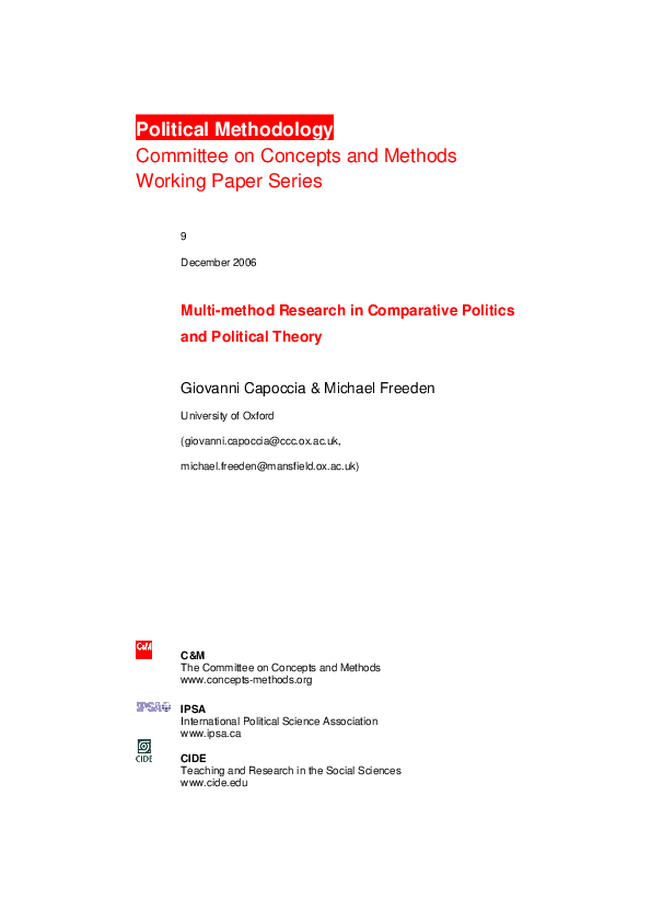 (PDF) Political Methodology Committee on Concepts and Methods Working ...