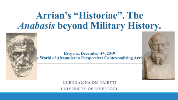(PPT) Arrian’s Historiae. The Anabasis beyond Military History