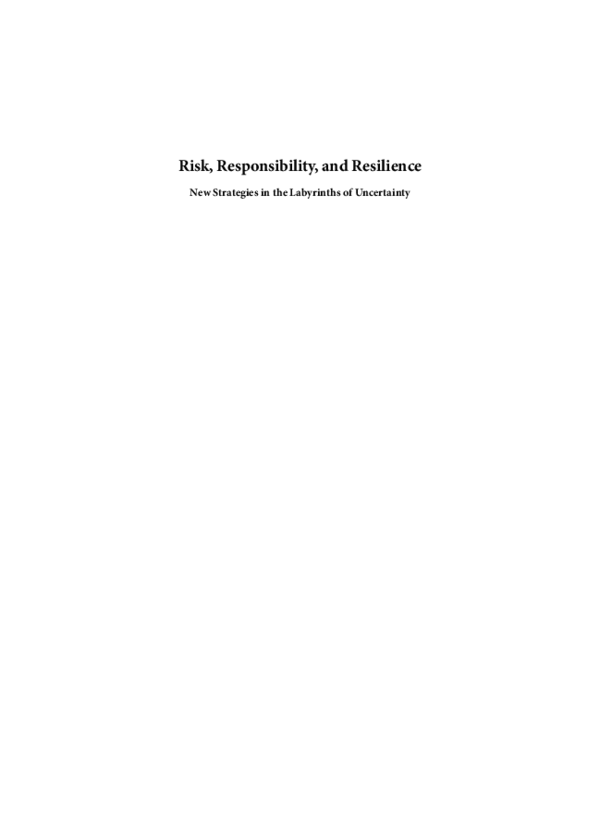 (PDF) Risk, Responsibility, and Resilience New Strategies in the ...