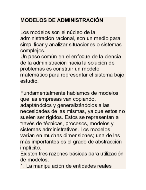 (DOC) MODELOS DE ADMINISTRACION