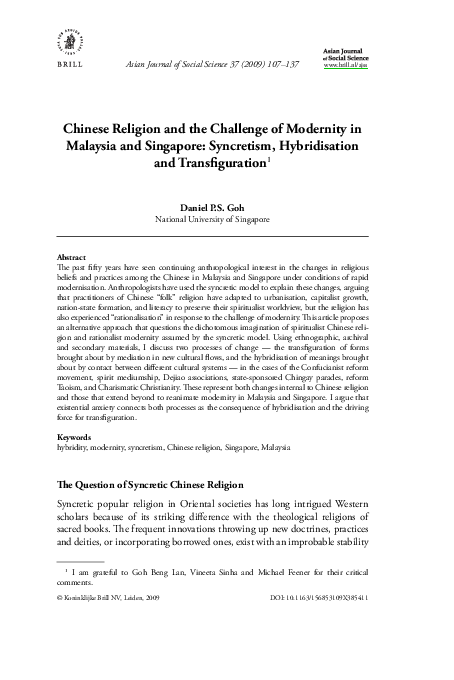 (PDF) Chinese Religion and the Challenge of Modernity in Malaysia and ...