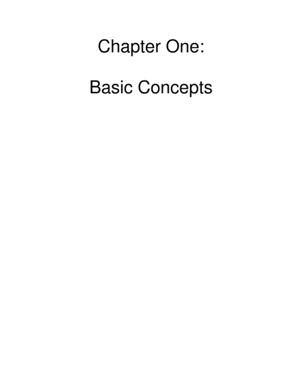 (PDF) Chapter One: Basic Concepts