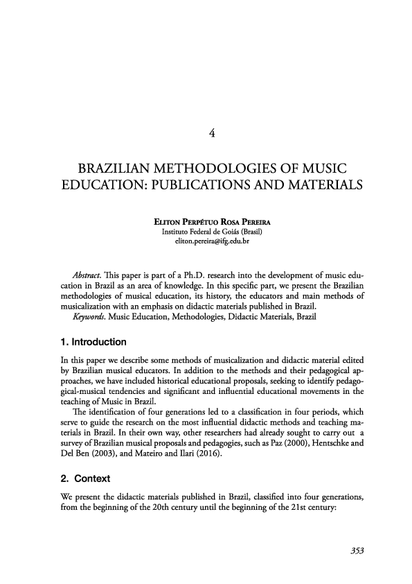 (PDF) Brazilian Methodologies of music education: publication and materials