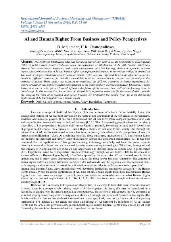 (PDF) AI and Human Rights: From Business and Policy Perspectives