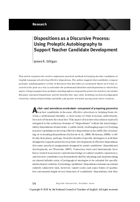 (PDF) Dispositions as a Discursive Process: Using Proleptic ...