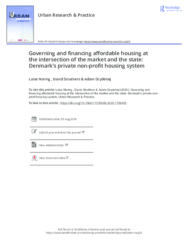 (PDF) Governing and financing affordable housing at the intersection of ... (PDF) Governing and financing affordable housing at the intersection of ...