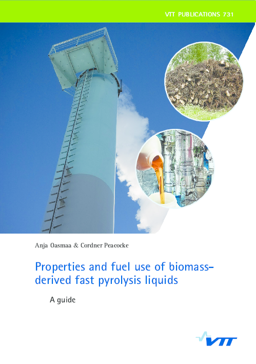 (PDF) Properties and fuel use of biomass- derived fast pyrolysis liquids A guide