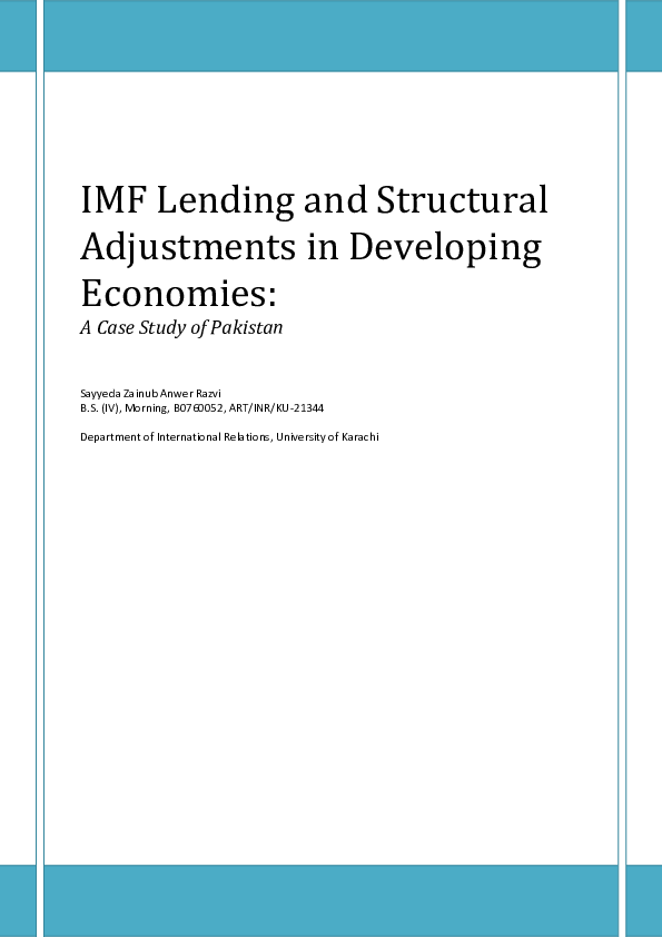 (PDF) IMF Lending and Structural Adjustments in Developing Economies: A ...