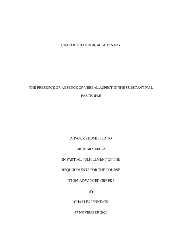 (PDF) THE PRESENCE OR ABSENCE OF VERBAL ASPECT IN THE SUBSTANTIVAL ...