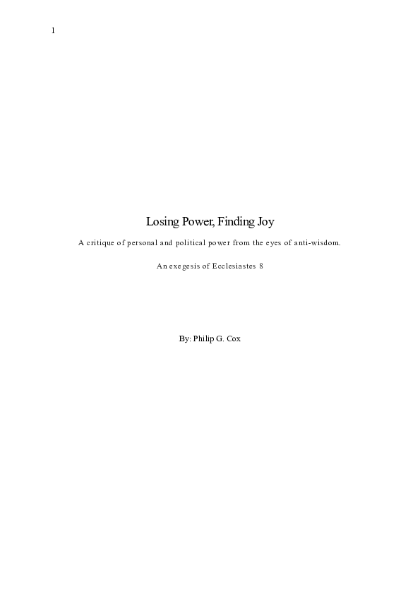 (PDF) Losing Power, Finding Joy: a critique of personal and political ...
