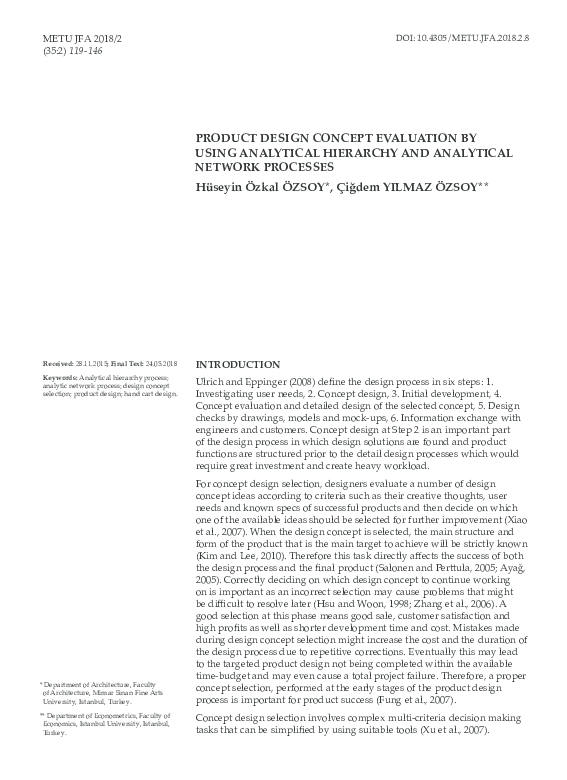 (PDF) PRODUCT DESIGN CONCEPT EVALUATION