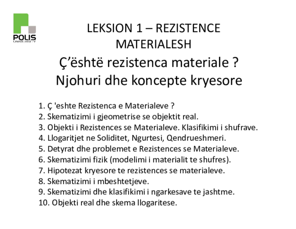 (PDF) LEKSION 1 -REZISTENCE MATERIALESH Ç'është rezistenca materiale ...