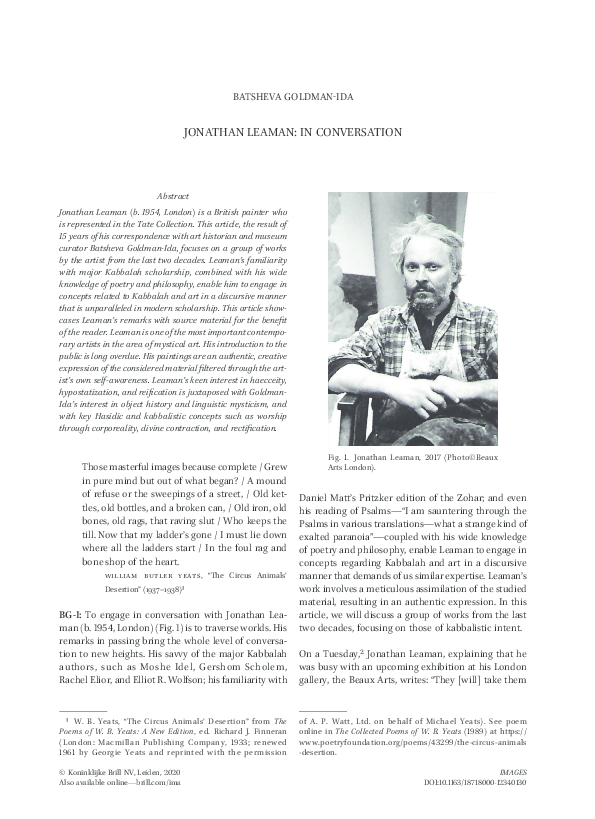 (PDF) 2020 Jonathan Leaman: In Conversation