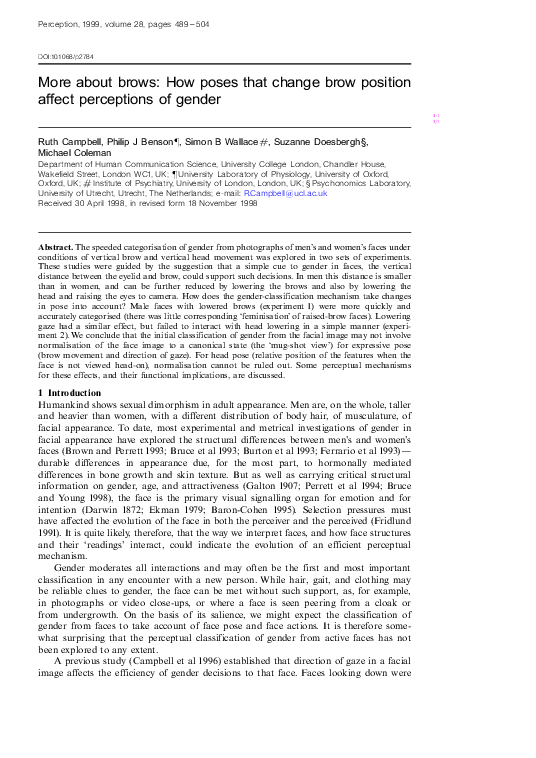 (PDF) More about brows: How poses that change brow position affect ...