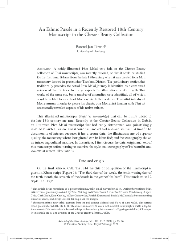 (PDF) An Ethnic Puzzle in a Recently Restored 18th Century Manuscript ...