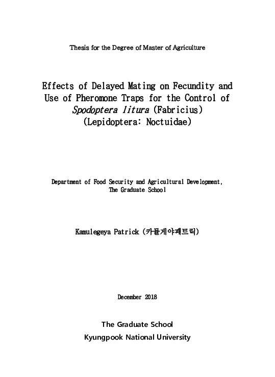 (PDF) Thesis for the Degree of Master of Agriculture Effects of Delayed ...
