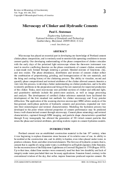 (PDF) Microscopy of Clinker and Hydraulic Cements