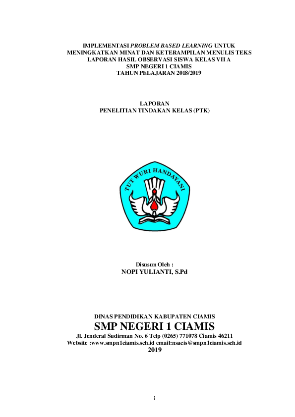 (PDF) PTK IMPLEMENTASI MODEL DISCOVERY LEARNING PADA TEKS LHO