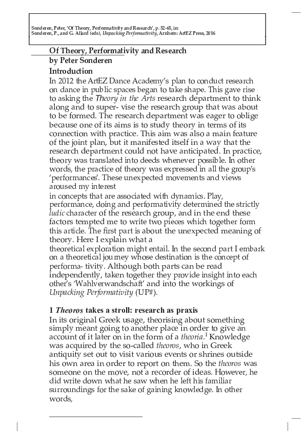 (DOC) Of Theory, Performativity and Research | Peter Sonderen - Academia.edu