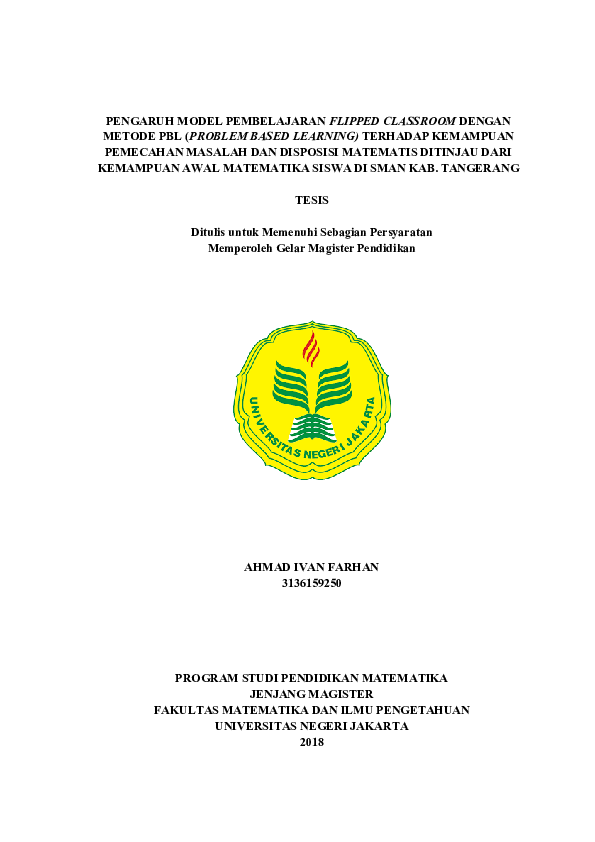 (PDF) PENGARUH MODEL PEMBELAJARAN FLIPPED CLASSROOM DENGAN METODE PBL ...