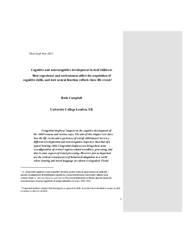 (PDF) 1. Cognitive development in deaf children