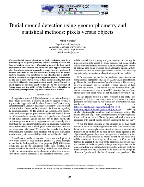 (PDF) Burial mound detection using geomorphometry and statistical methods: pixels versus objects