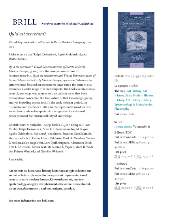 (PDF) Ralph Dekoninck, Agnès Guiderdoni et Walter S. Melion (éds), Quid ...