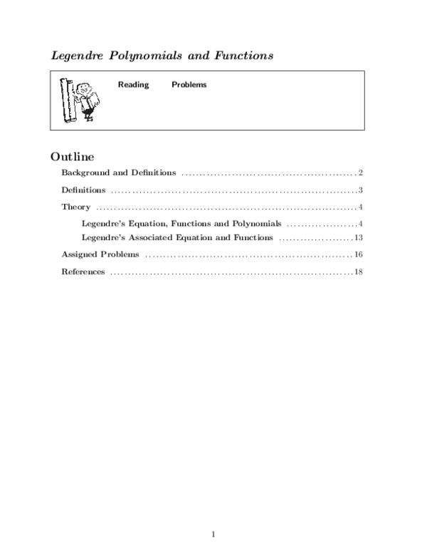(PDF) Legendre Polynomials and Functions