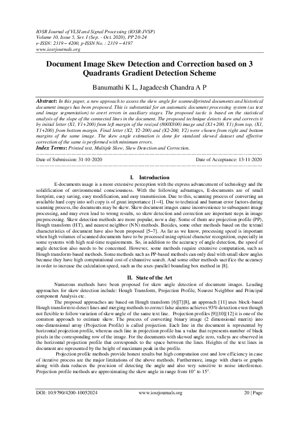(PDF) Document Image Skew Detection and Correction based on 3 Quadrants Gradient Detection Scheme
