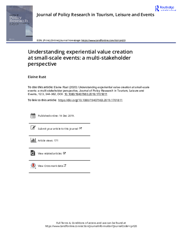 (PDF) Understanding experiential value creation at small-scale events ...