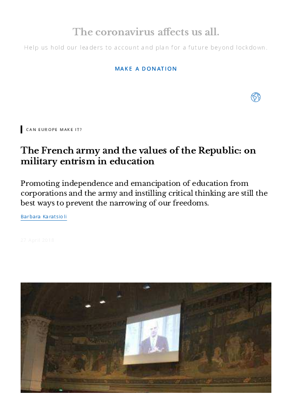 (PDF) The French army and the values of the Republic: on military ...