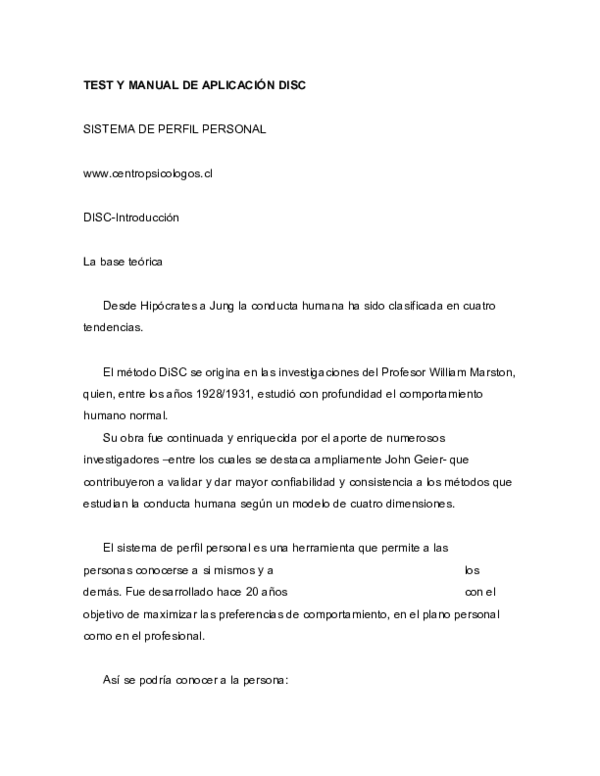 (DOC) Test y manual de aplicacion disc